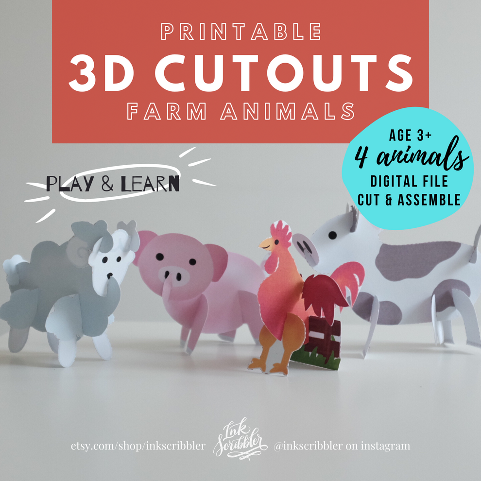 TCC 3D Cutouts: Farm Animals – The Craft Central